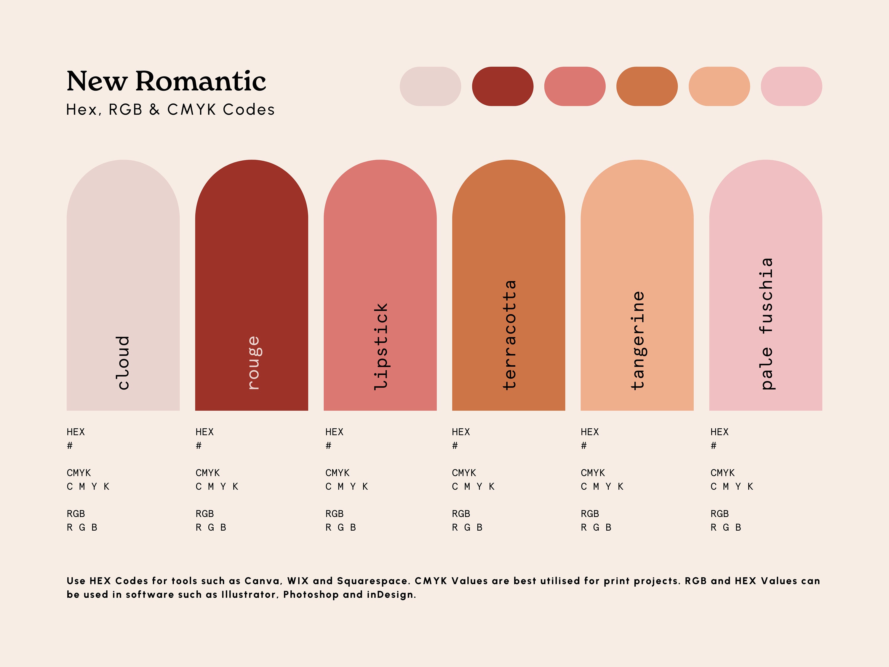 Deluxe New Romantic Brand Palette. Editable Canva Colour Palette With ...
