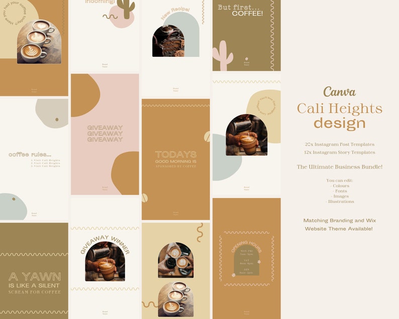 Boho Instagram Post & Story Templates for Canva (digital Download) - Etsy