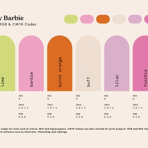 Deluxe Hey Barbie Brand Palette. Editable Canva Colour Palette With Hex ...
