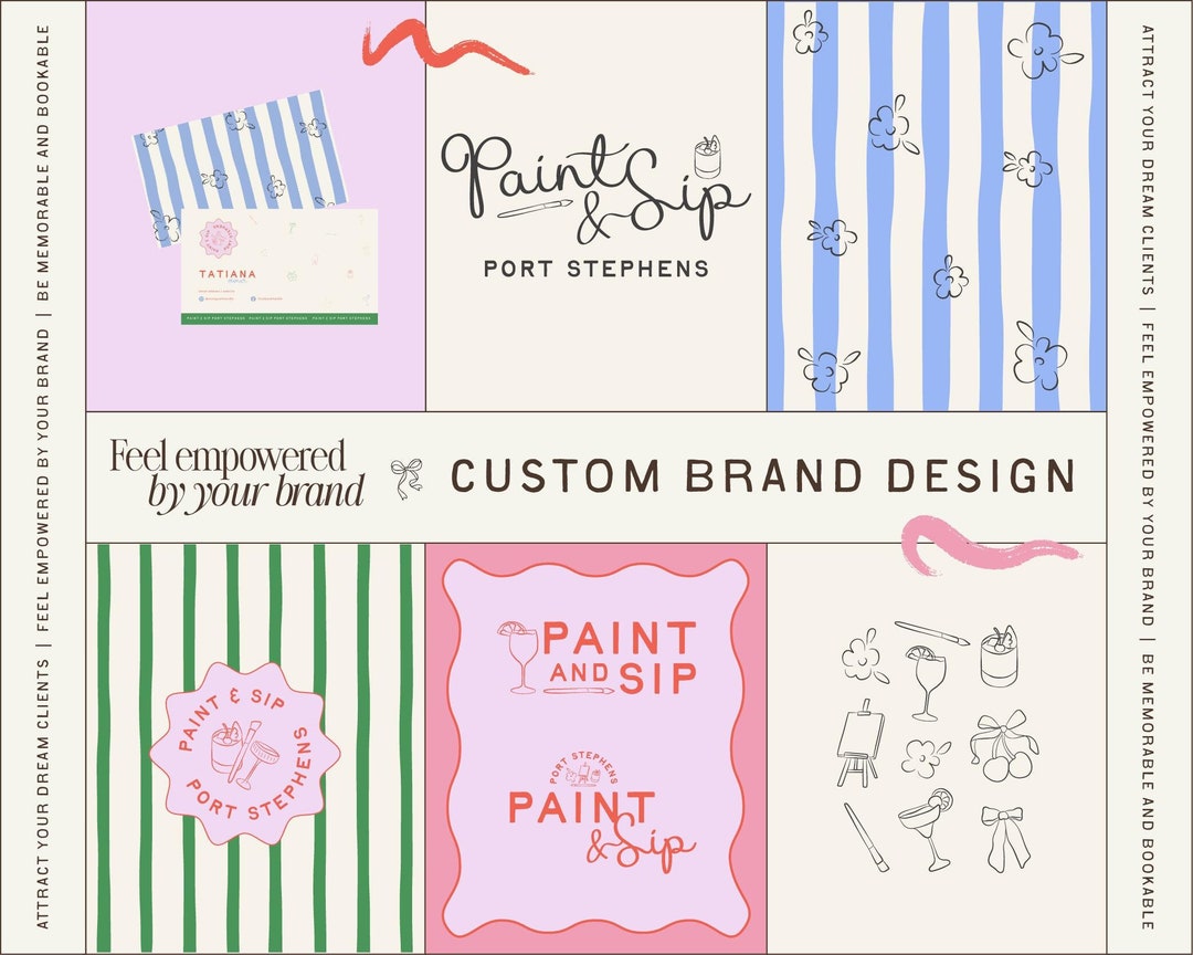 Custom Brand Package: Logo Design, Feminine Branding Kit - Etsy
