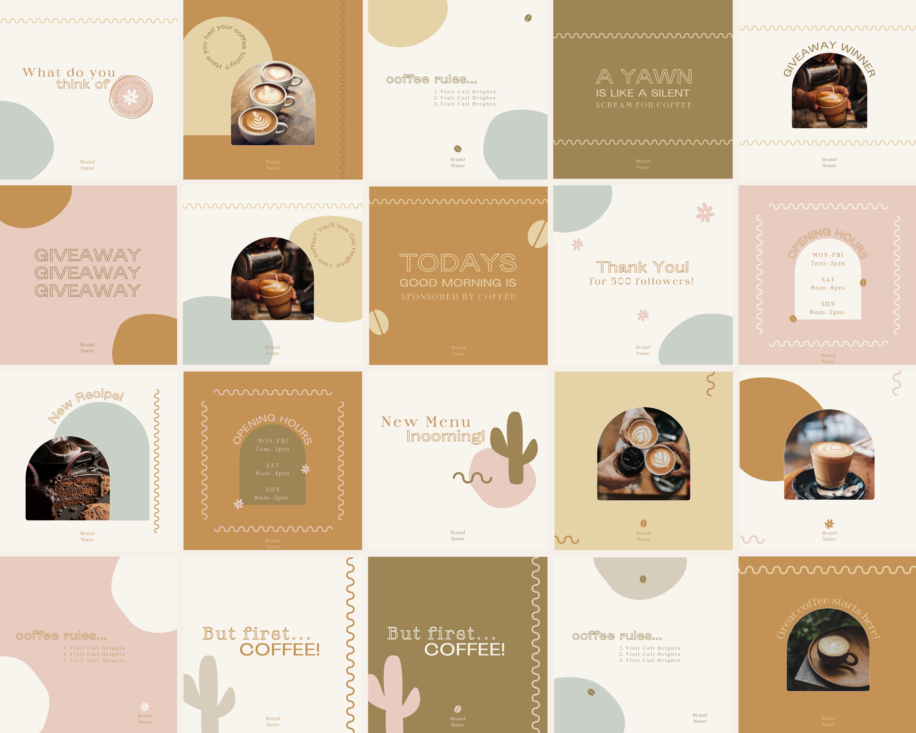 Boho Instagram Canva Templates. Boho Social Media Templates for Canva ...
