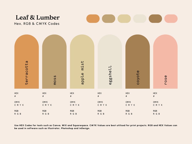 Deluxe Organic Tone Brand Palette. Editable Canva Colour Palette With ...