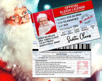 Santa License PNG DIGITAL IMAGE Download File - Etsy