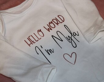 Personalised 'hello World' Baby Vest - Etsy