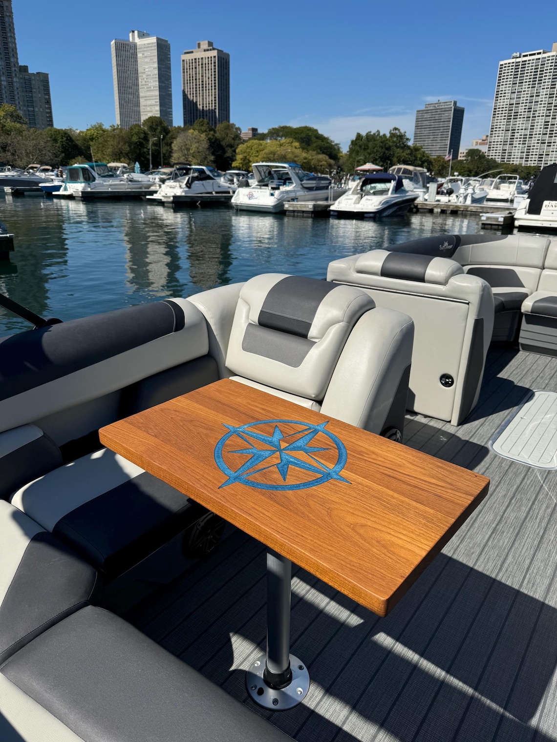 Custom Teak & Compass Rose Boat Table Tops - Etsy