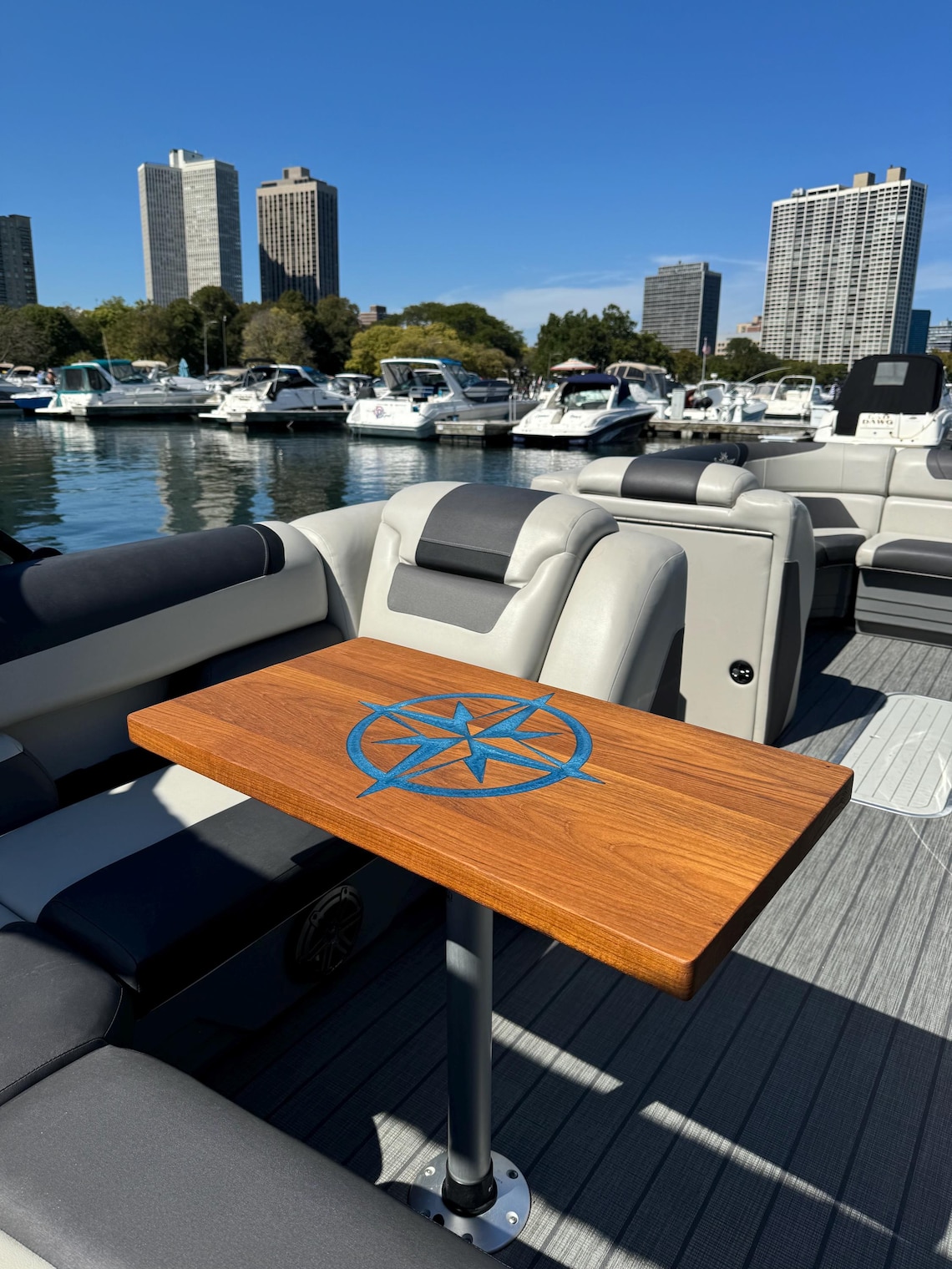 Custom Teak & Compass Rose Boat Table Tops - Etsy