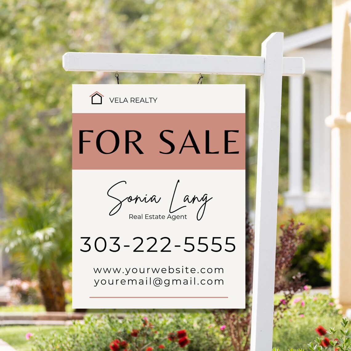 Real Estate for Sale Sign, Real Estate Yard Sign, Canva Template, Real ...