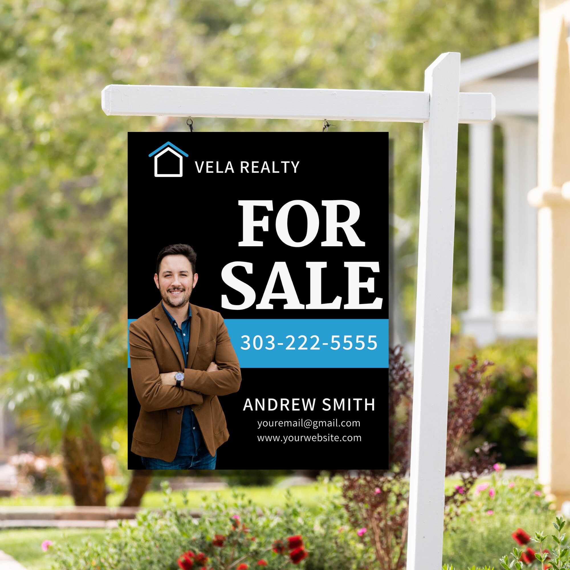 Real Estate for Sale Sign Real Estate Yard Sign Canva - Etsy