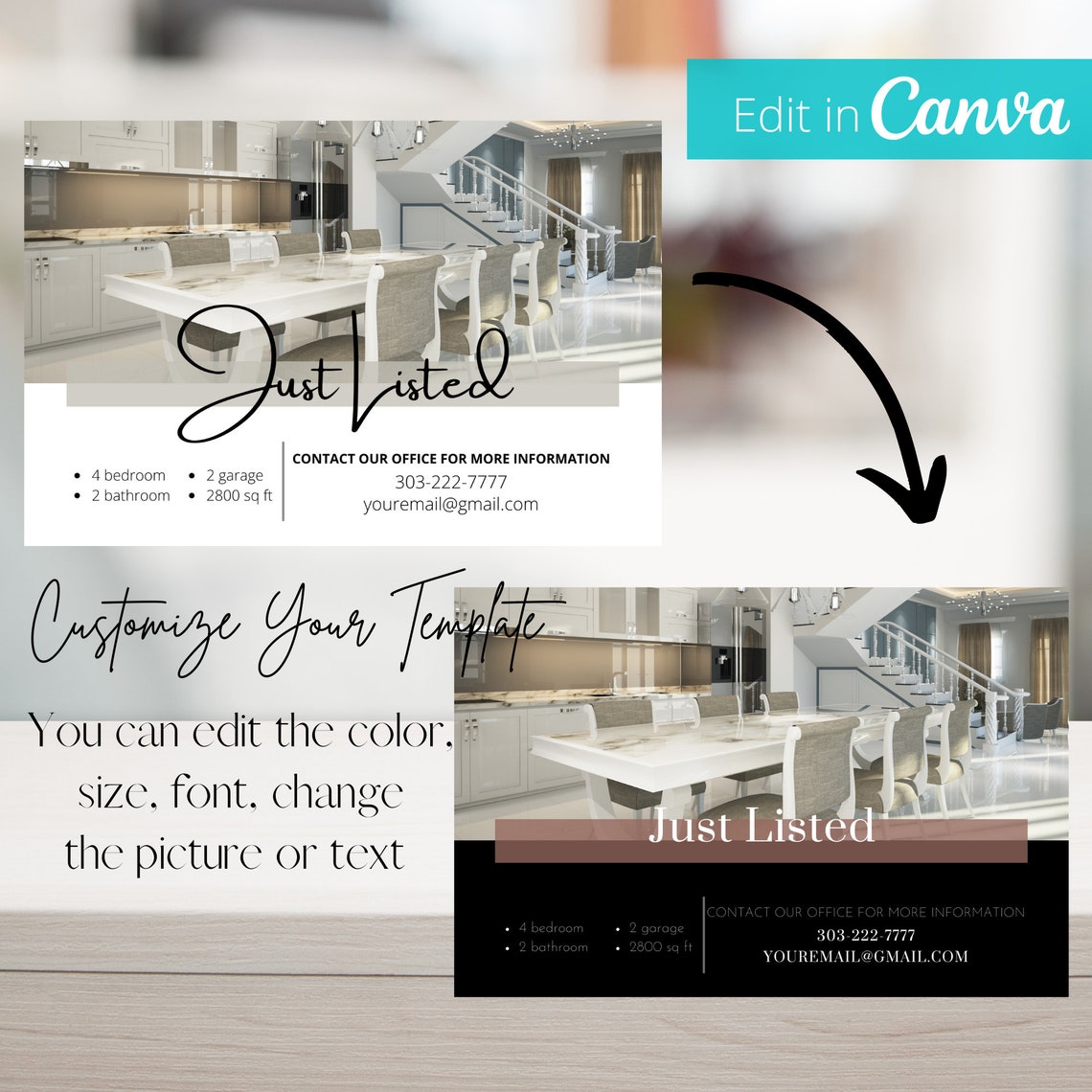 Just Listed Real Estate Postcards, Real Estate Postcard Template ...
