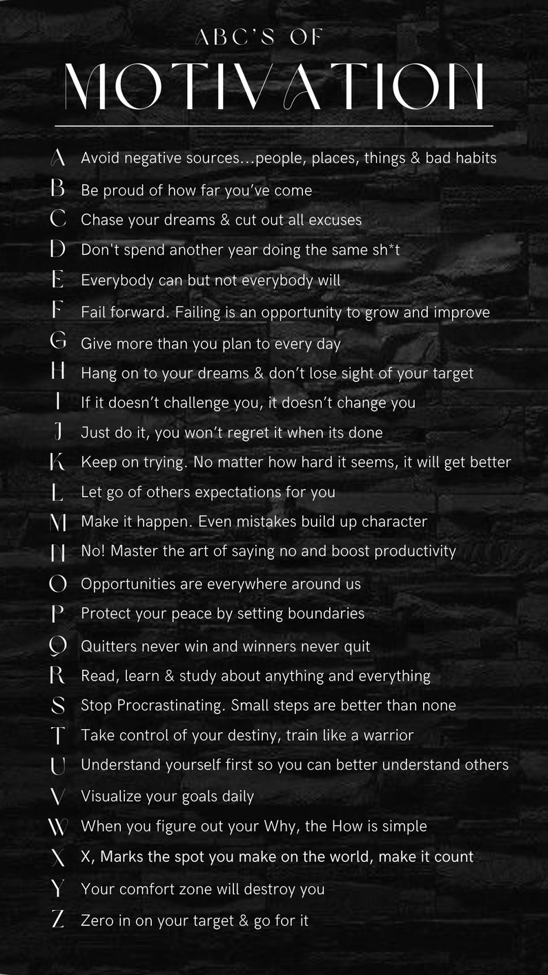 Motivational - Digital Download - Best Mindset List With Core Values - Etsy