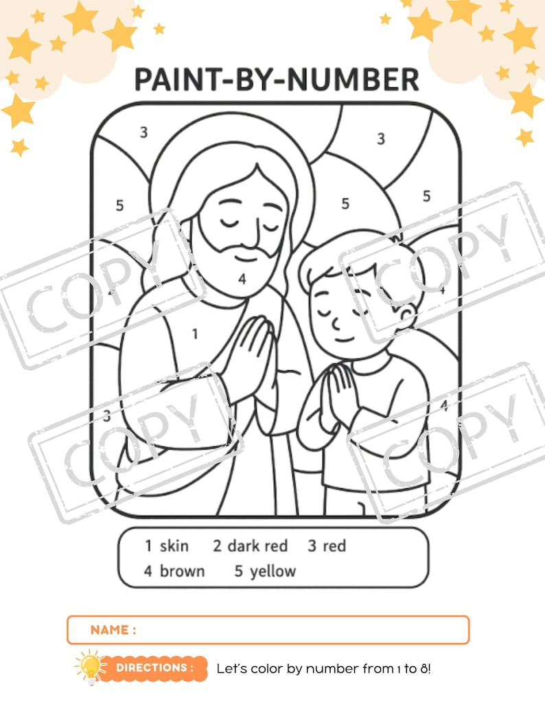 Digital Download - Christian Paint-by-number - Bible Coloring Page - Etsy