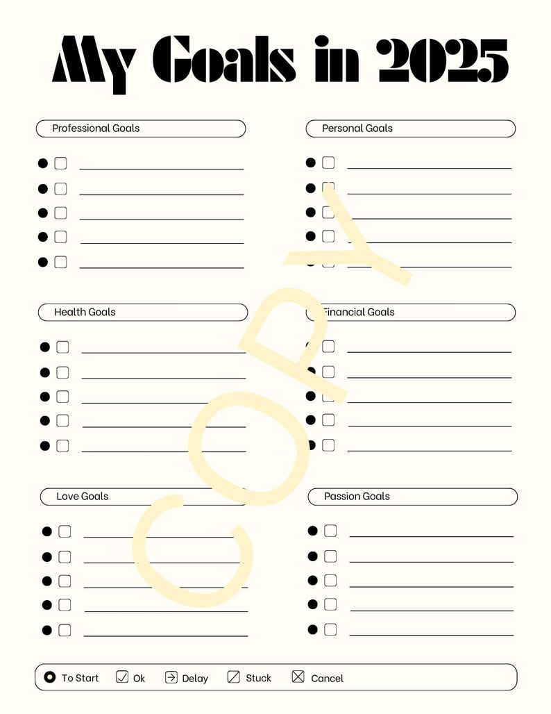 New Year's Resolution Digital Printable Your Guide to a Successful Year ...