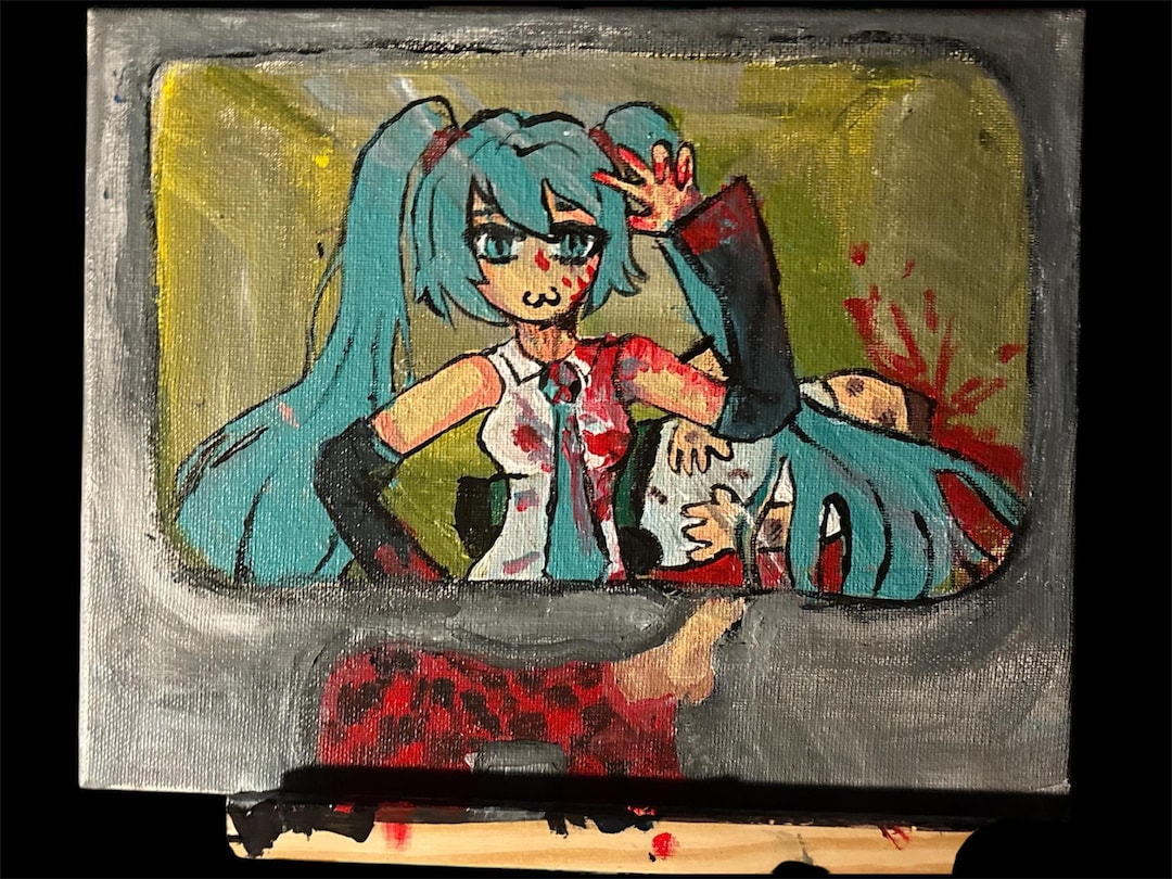 Hatsune Miku Kills Peter Griffin Painting 8 by 10 Inches - Etsy