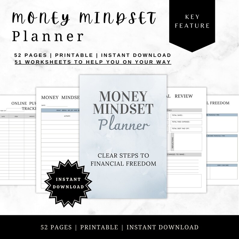 Money Mindset Journal Digital Download Printable Journal Achieve Your ...