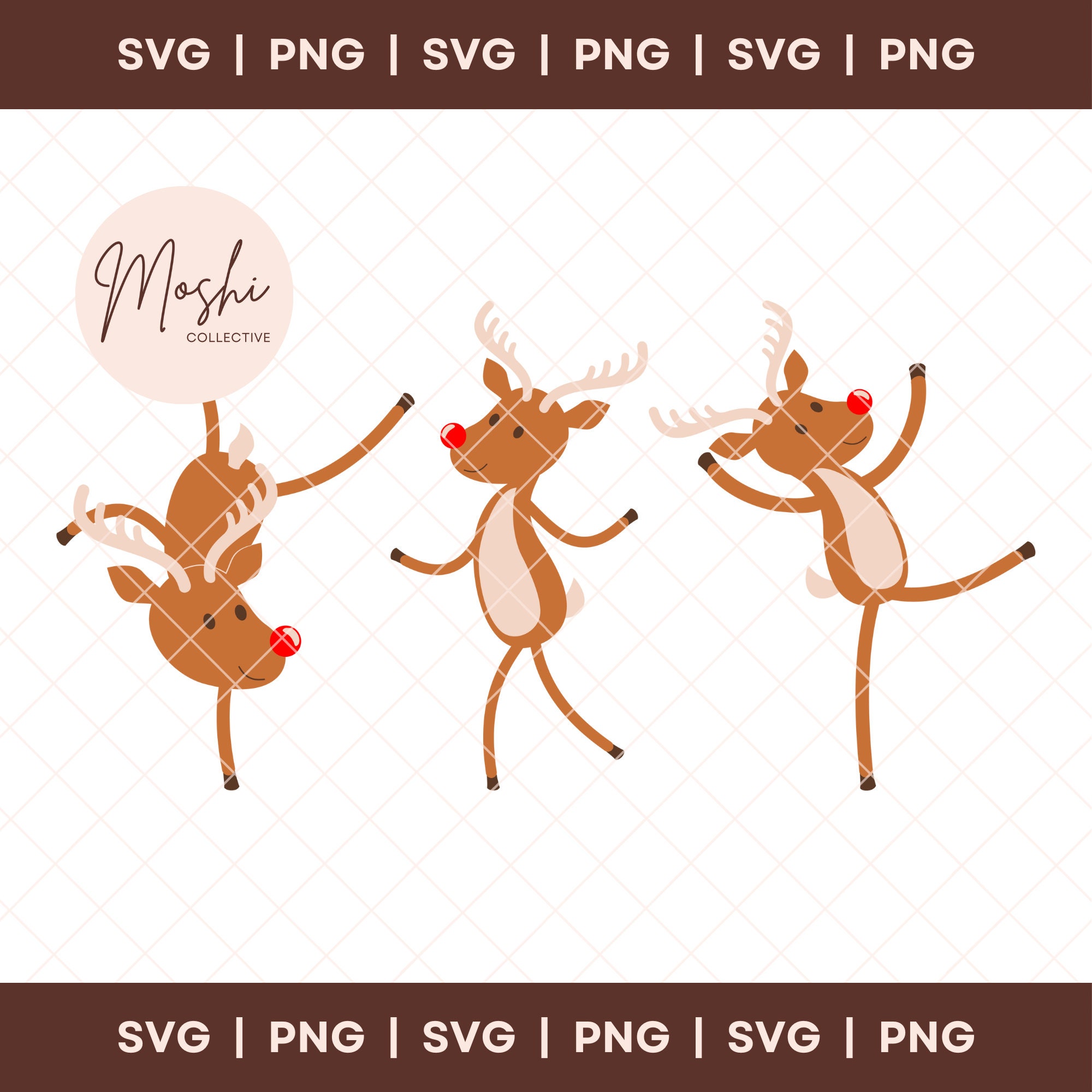 Christmas Dancing Reindeer SVG and PNG, Funny Graphic Design for Shirts ...