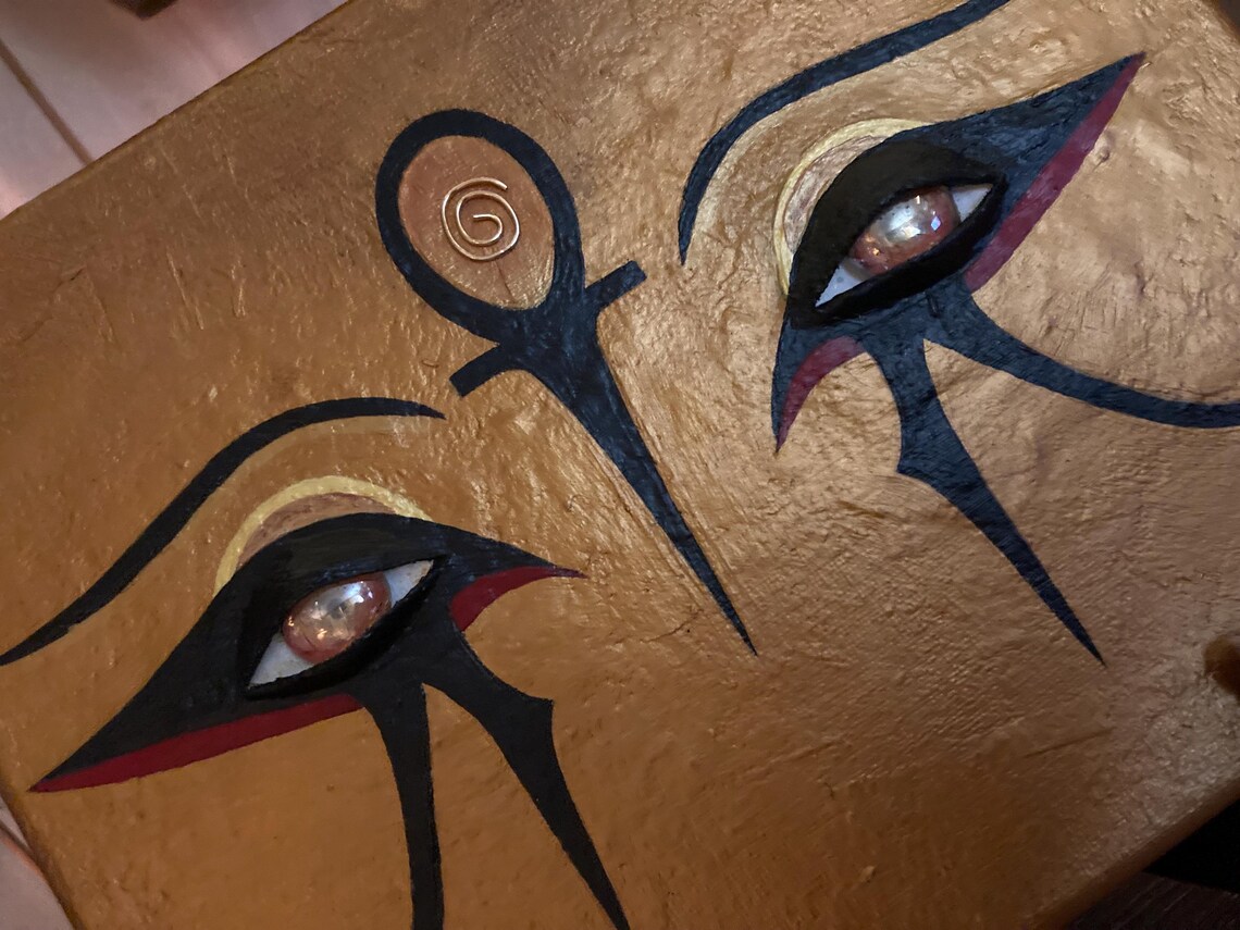 Eye of Rah and Horus Paper Machè Painting - Etsy