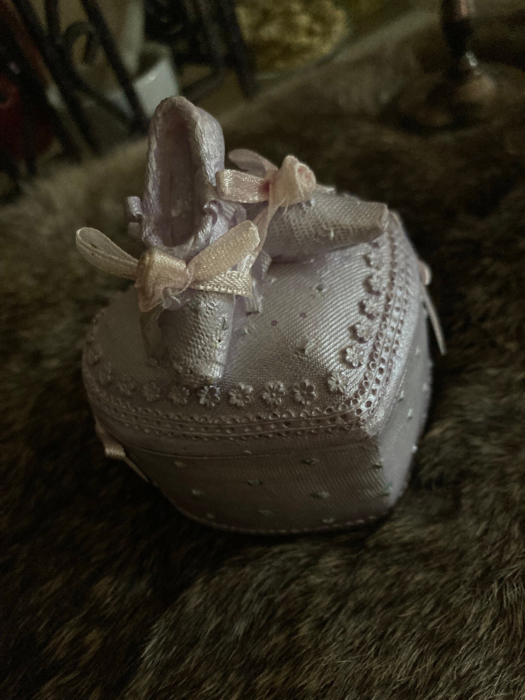 Ballet Shoe Purple Trinket Box - Etsy