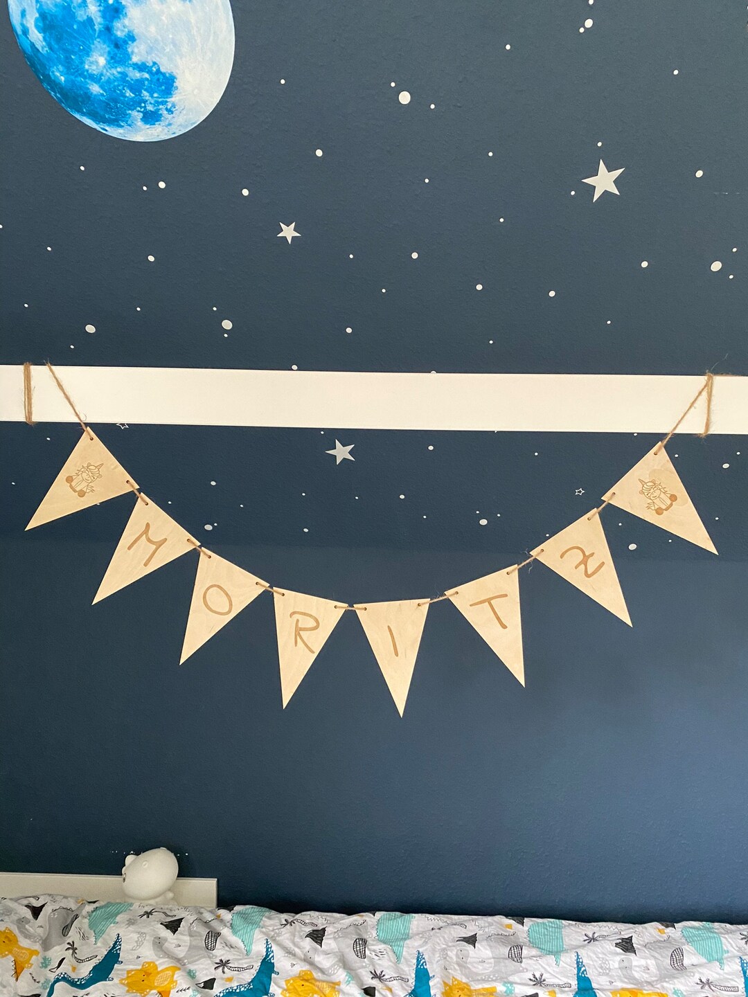 Pennant Chain With Name and Two Motifs - Etsy