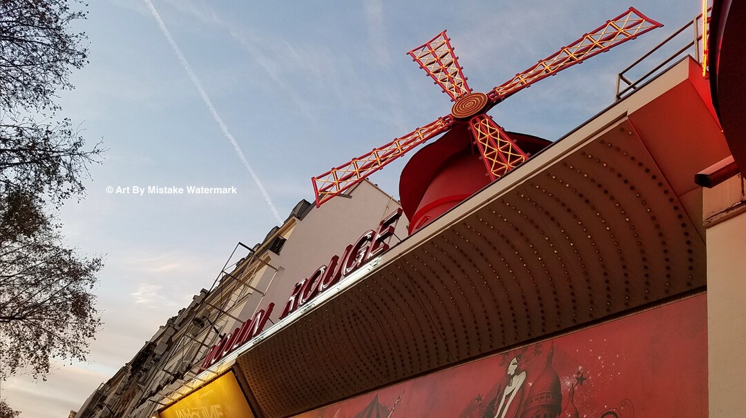 Moulin Rouge Windmill in Paris, France Digital Photo - Etsy