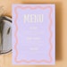 Pastel Colours Menu With Squiggle Border Scalloped Border - Etsy