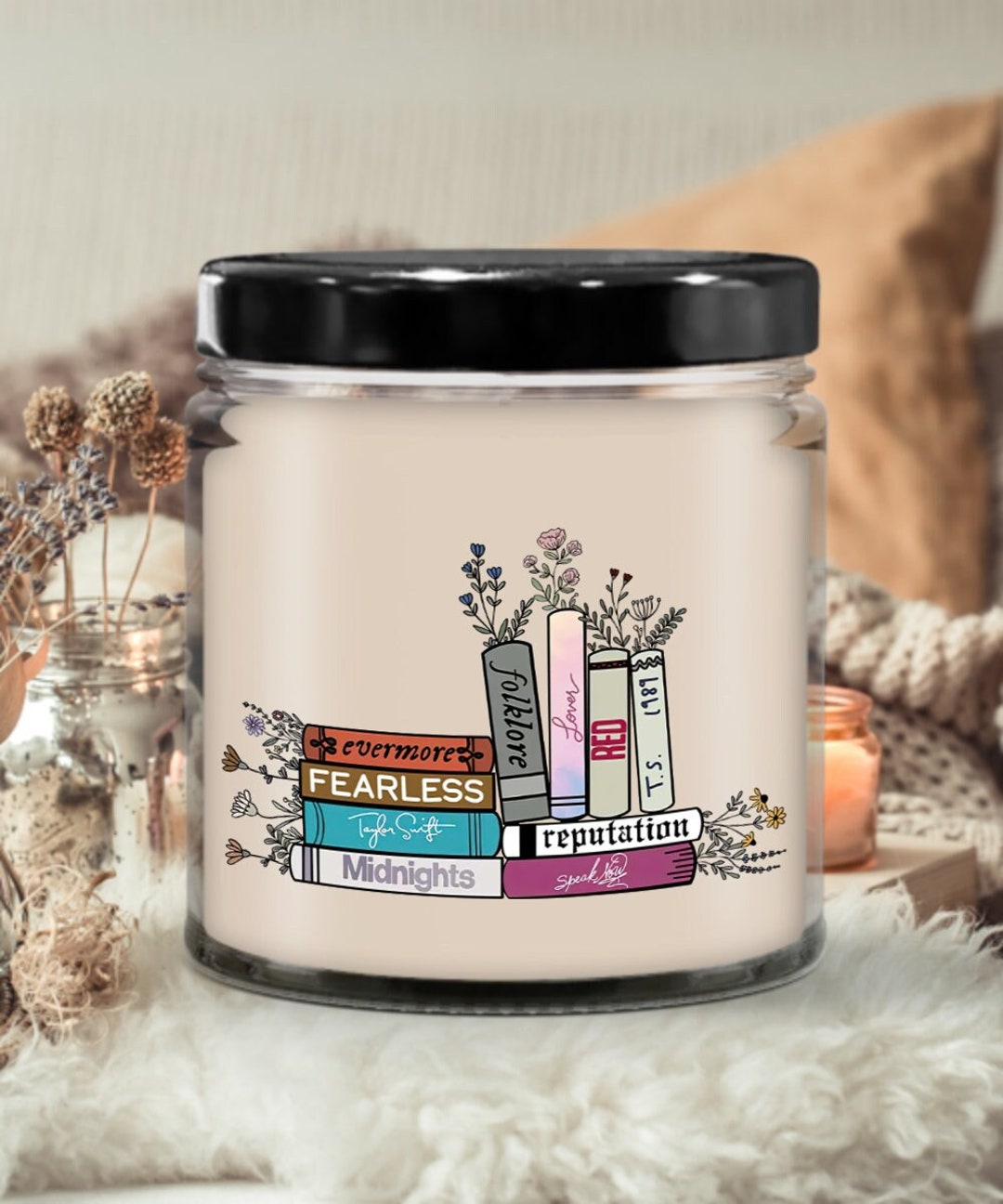 Eras Book Titles Floral Swiftie Candle Candle for Gift,scented Soy ...