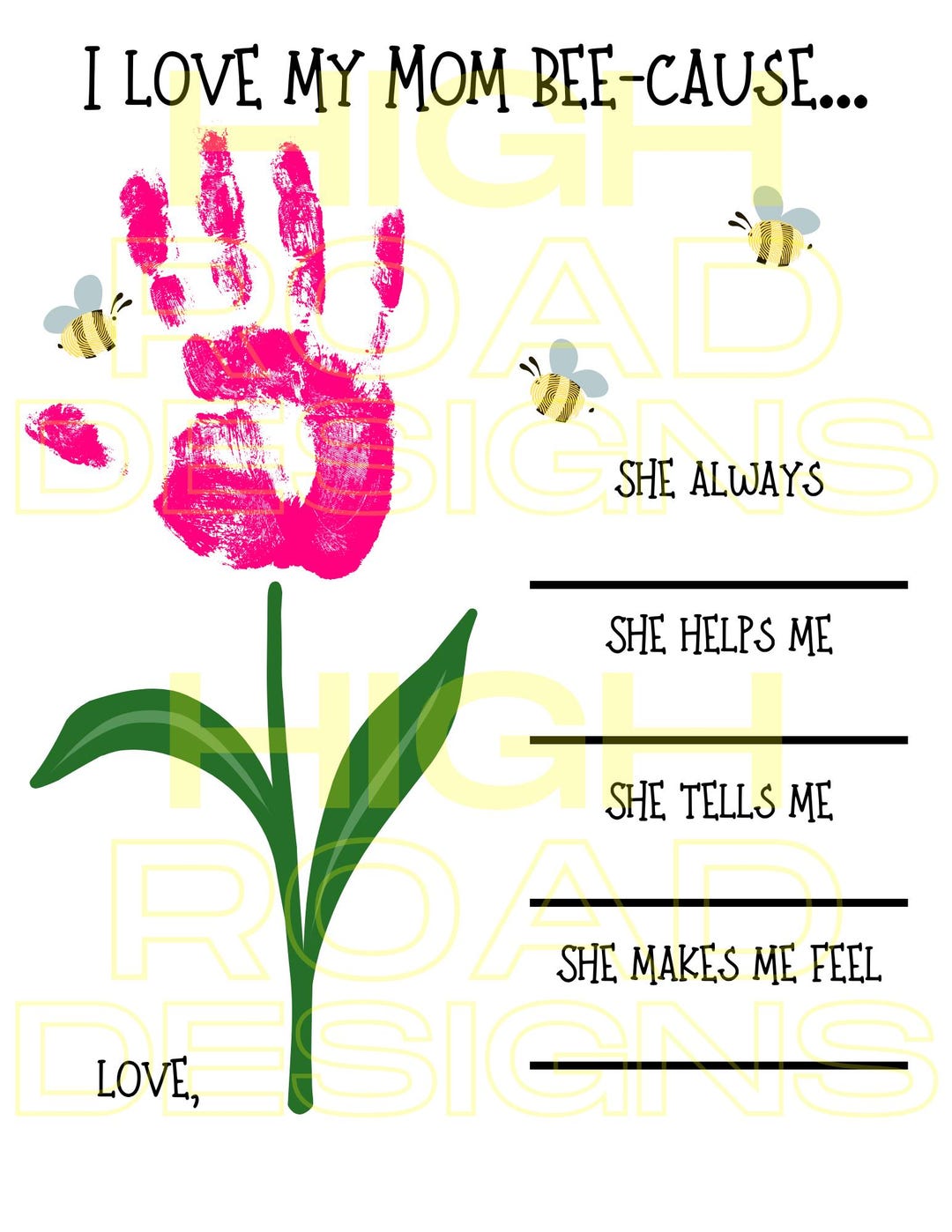 Kids Handprint Keepsake for Mom, Teacher Resource, Craft for Pre-k ...