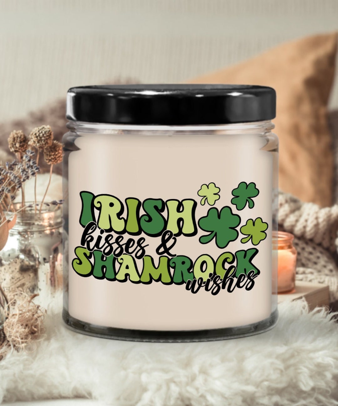 Irish Kisses and Shamrock Wishes Candle | Candle for Gift, Scented Soy ...