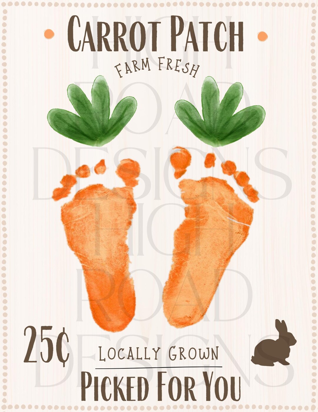 Farm Sign Carrot Patch Easter / Footprint Feet Art Craft / Kids Baby ...