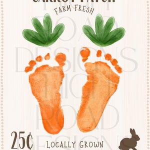 Farm Sign Carrot Patch Easter / Footprint Feet Art Craft / Kids Baby ...