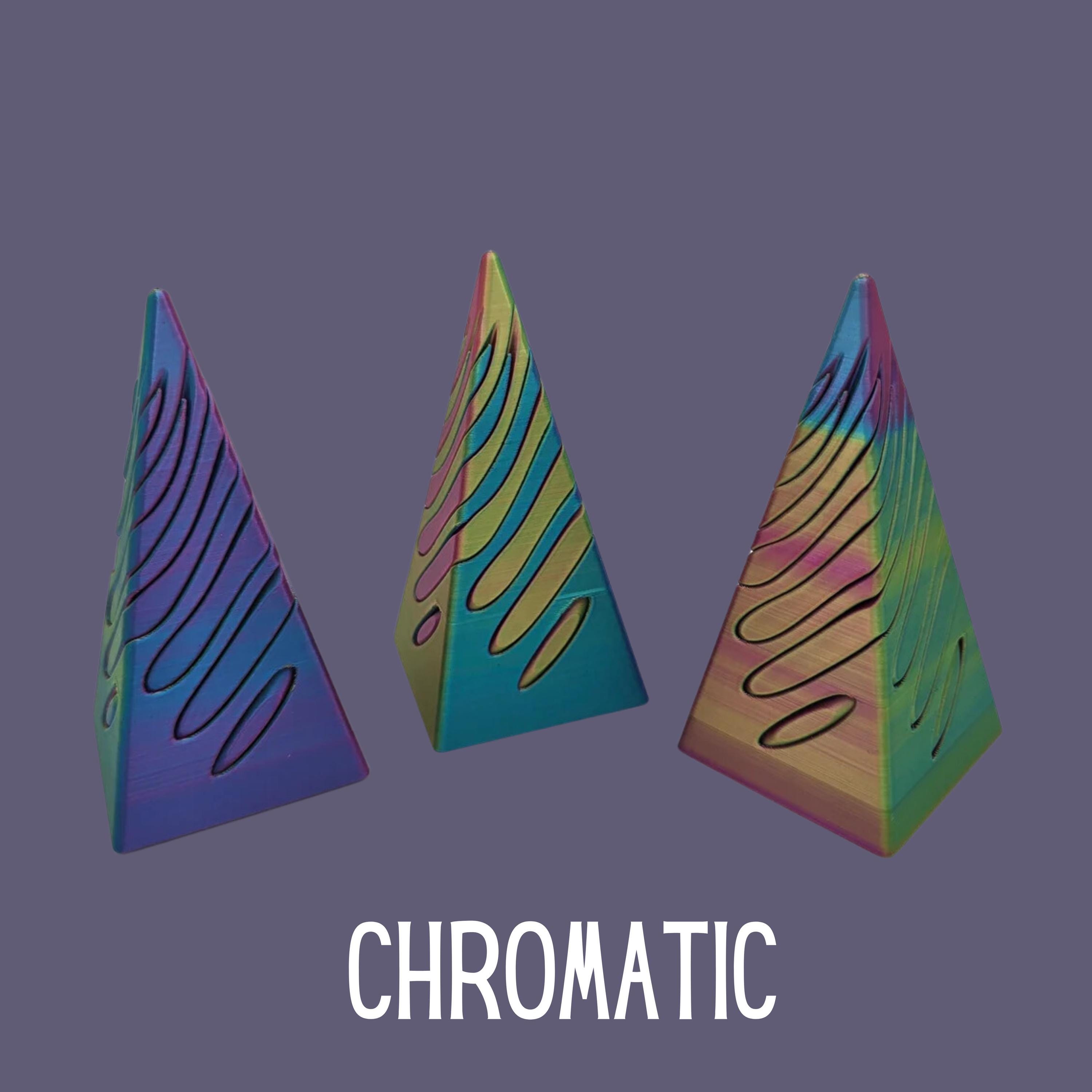 Vortex Pyramid Fidget 3D Printed Whispering Vortex Chromatic Fidget Toy ...