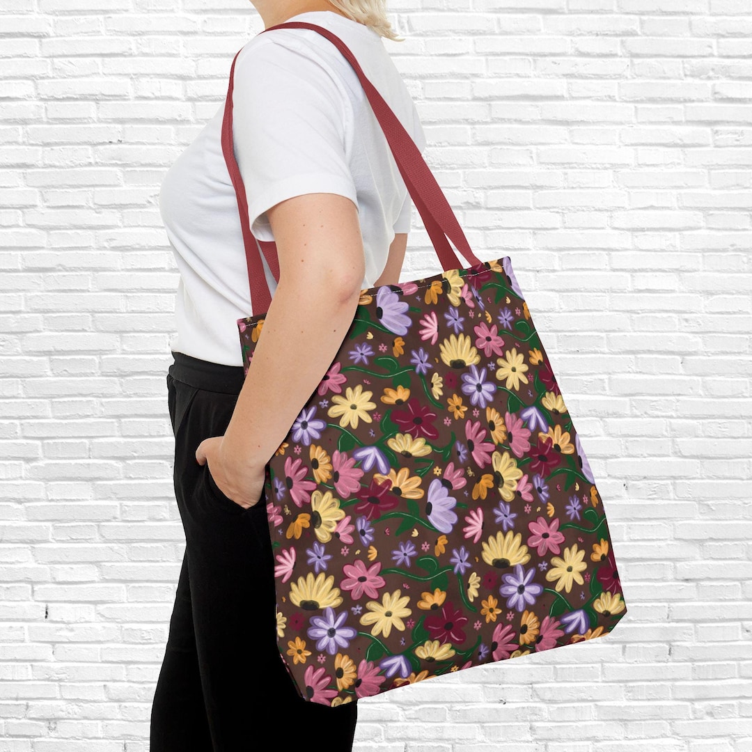 Piano Surprise Song Floral Printed Tote Bag – Music Lover Gift ...