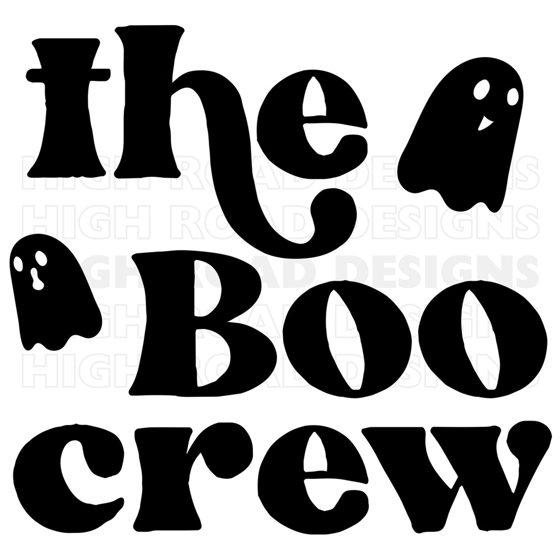 The Boo Crew Cute Ghost Halloween, Halloween Png, Retro Png, Cute Png ...