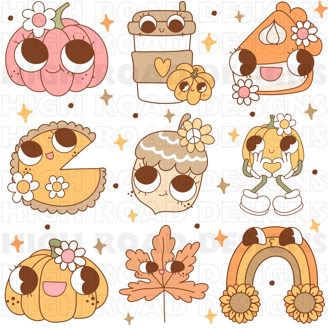 Cute Halloween Fall Emojis, Halloween Png, Retro Png, Adorable Png ...