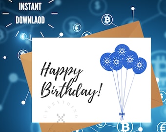 BITCOIN Birthday Card | Instant Download Birthday Card | Crypto ...