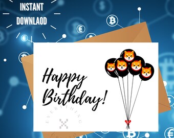 BITCOIN Birthday Card | Instant Download Birthday Card | Crypto ...