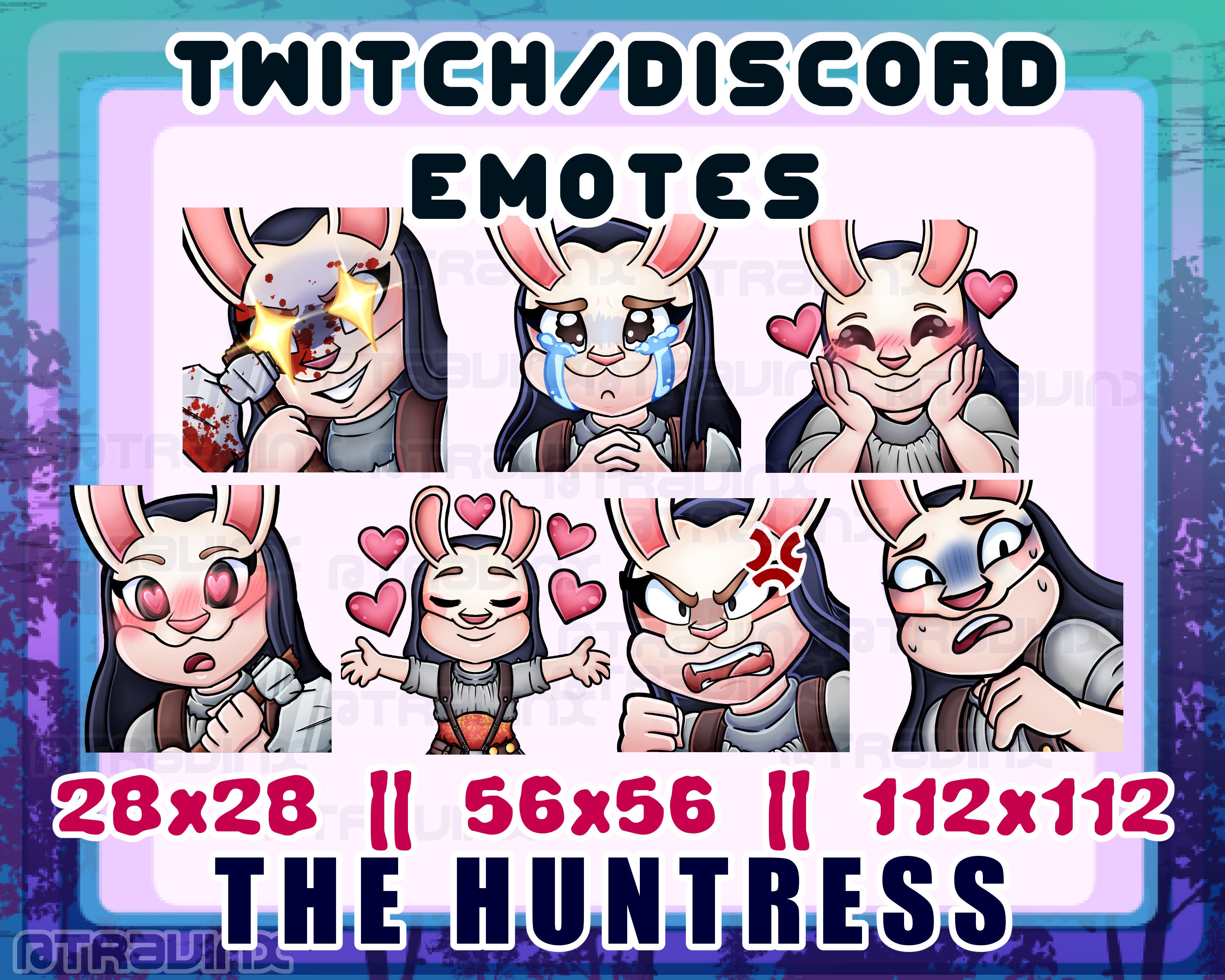 Huntress Emote Set || 7 Cute Dead by Daylight Killer Twitch & Discord ...