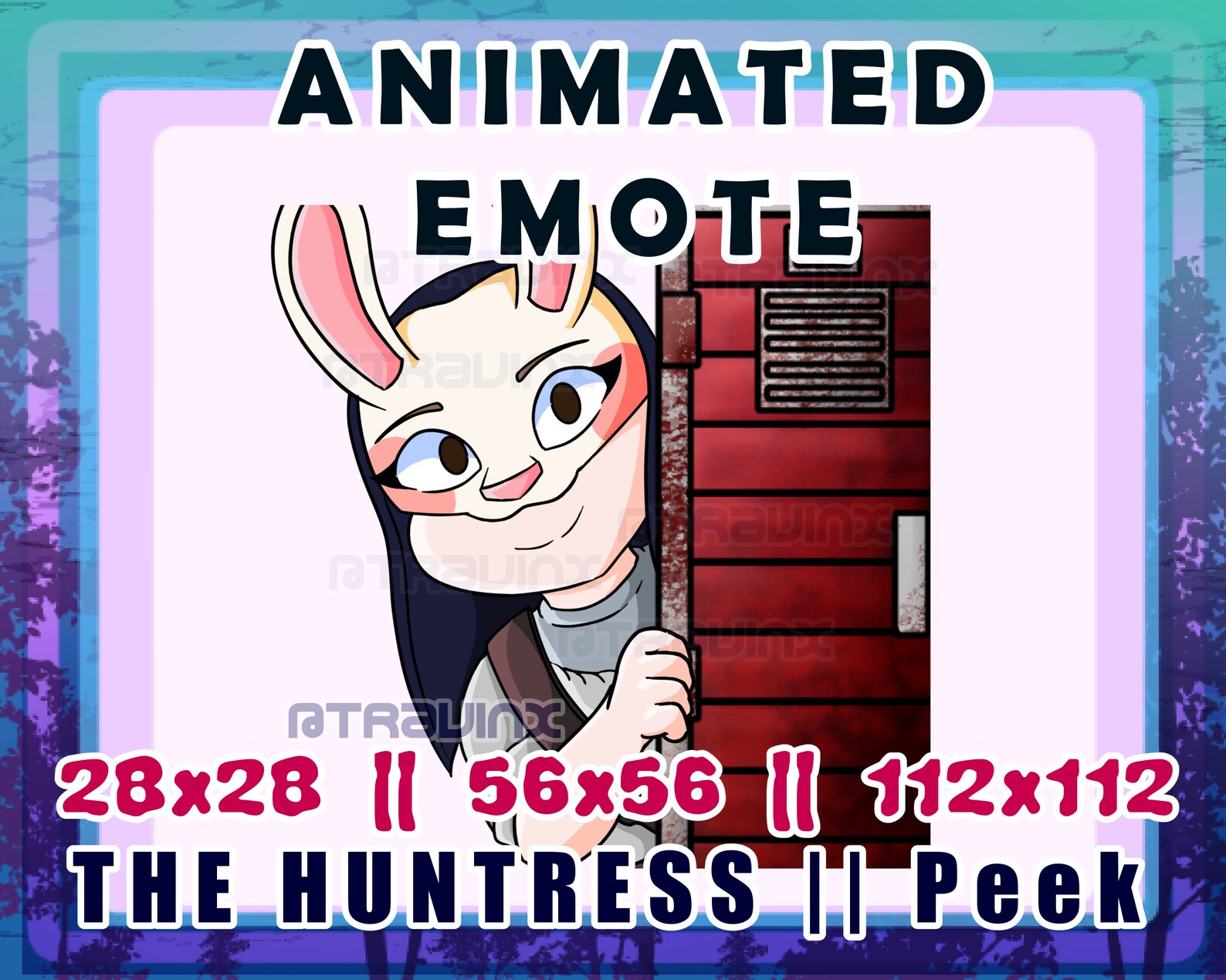 Animated Huntress Peek Emote Cute Animated Dead by Daylight Killer ...