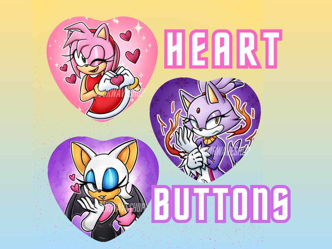 Amy, Blaze, Rogue Heart Buttons (holographic) - Etsy