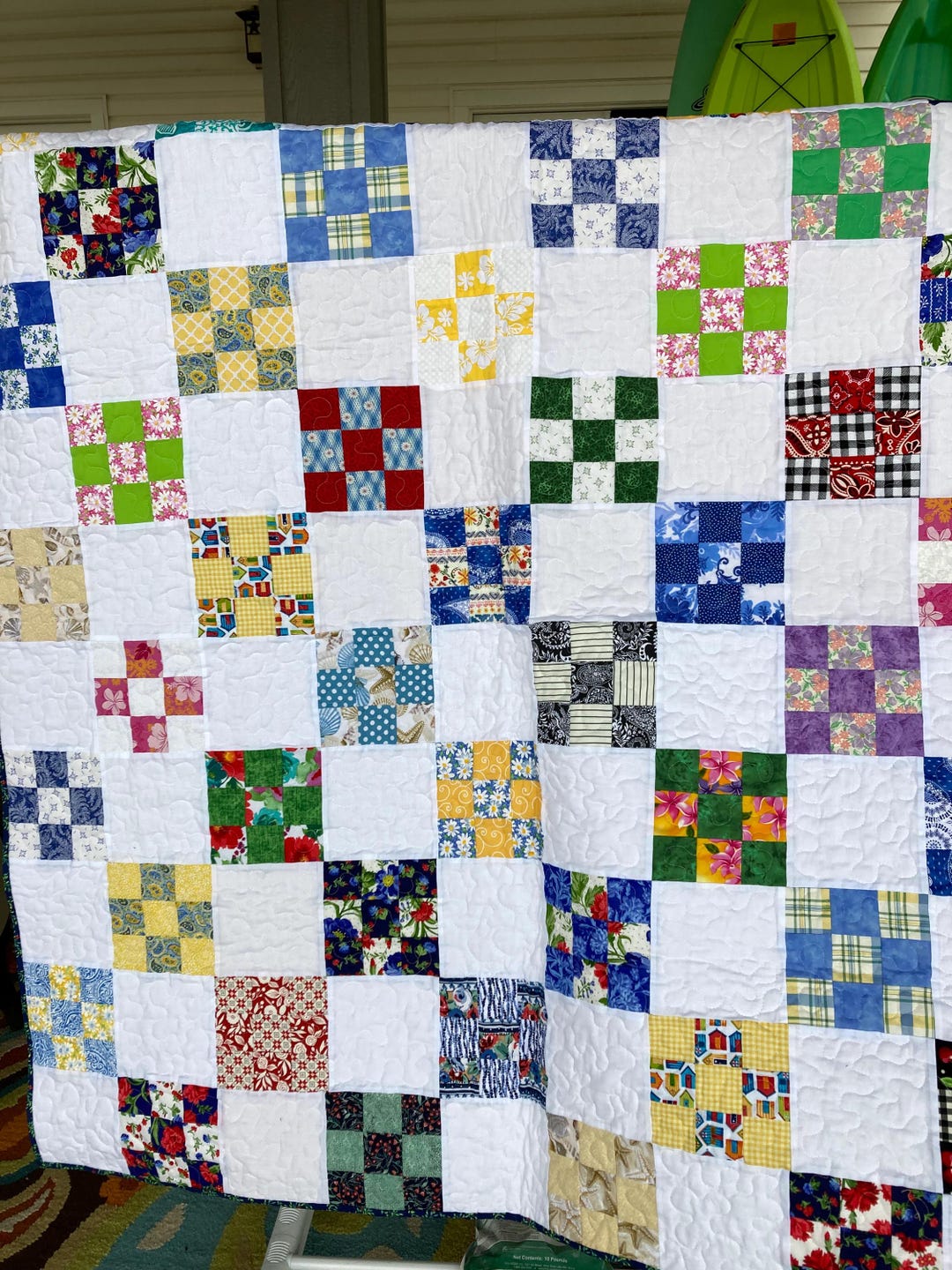 Old School Nine Patch Lap Quilt #2 - Etsy