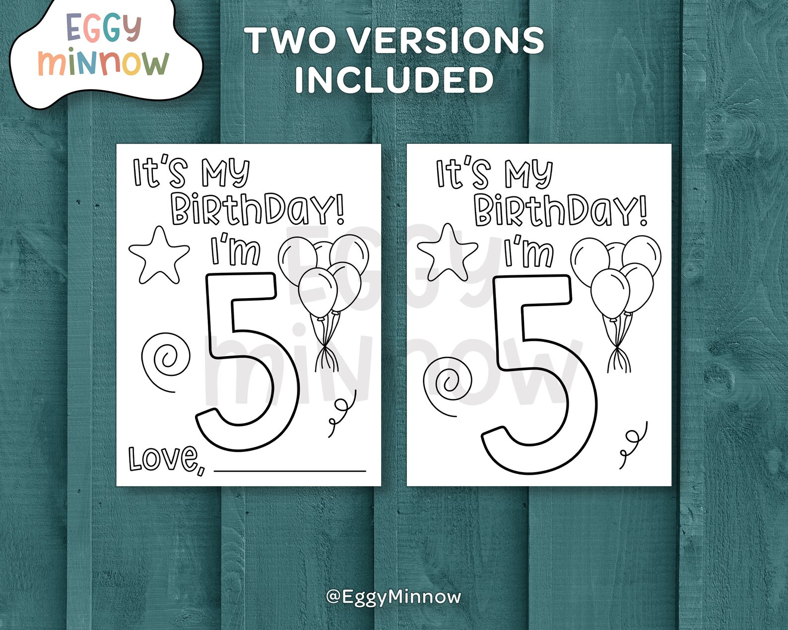 It's My Birthday I'm 5 | 5th Birthday Coloring Sheets for Birthday Kid ...