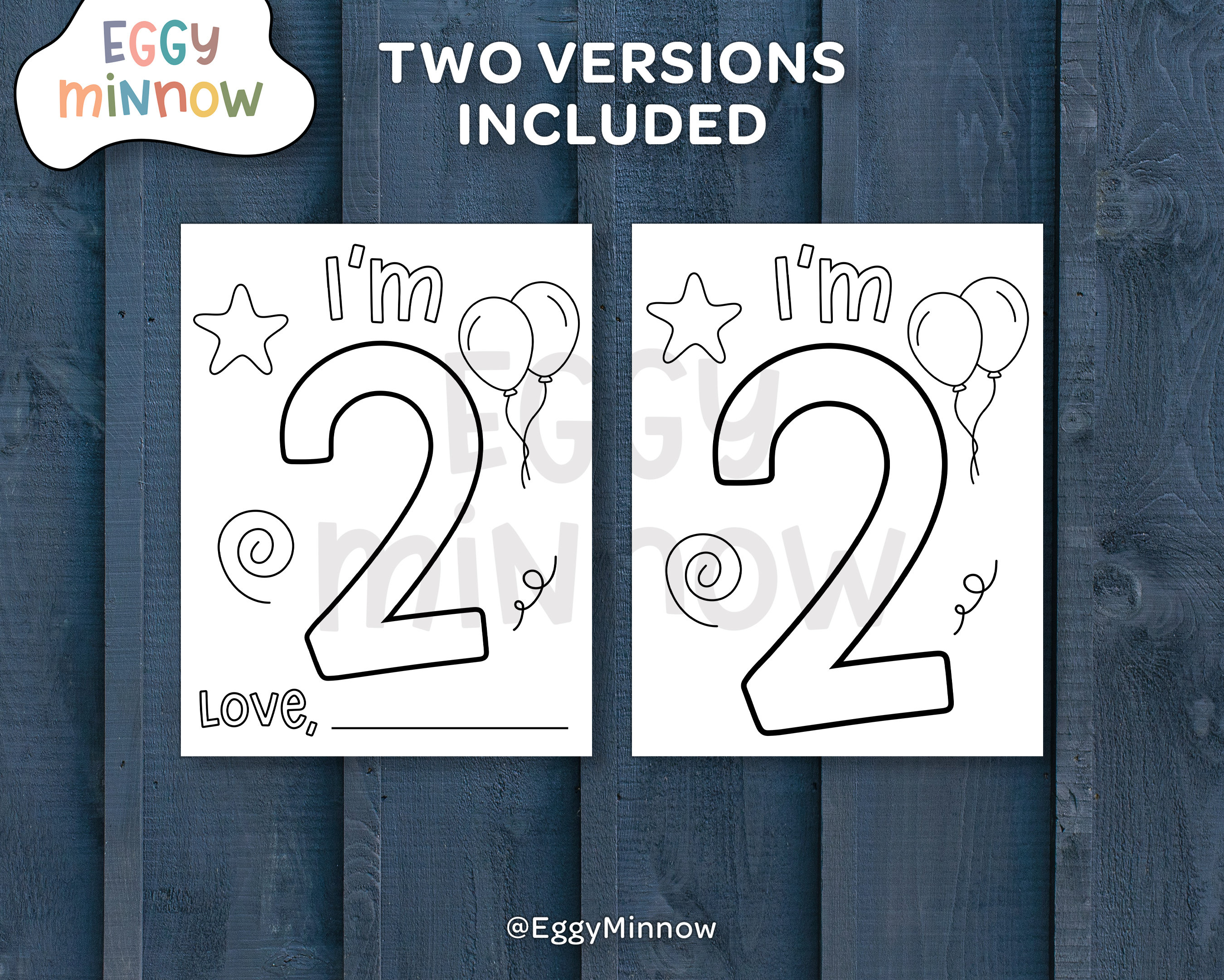 I'm 2 | Coloring Sheets for 2-year-old Kid | Toddler Child Coloring ...