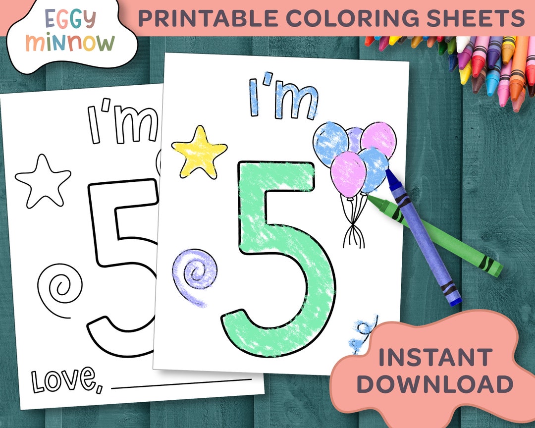 J'ai 5 ans | Feuilles de coloriage pour enfant de 5 ans | Coloriage ...