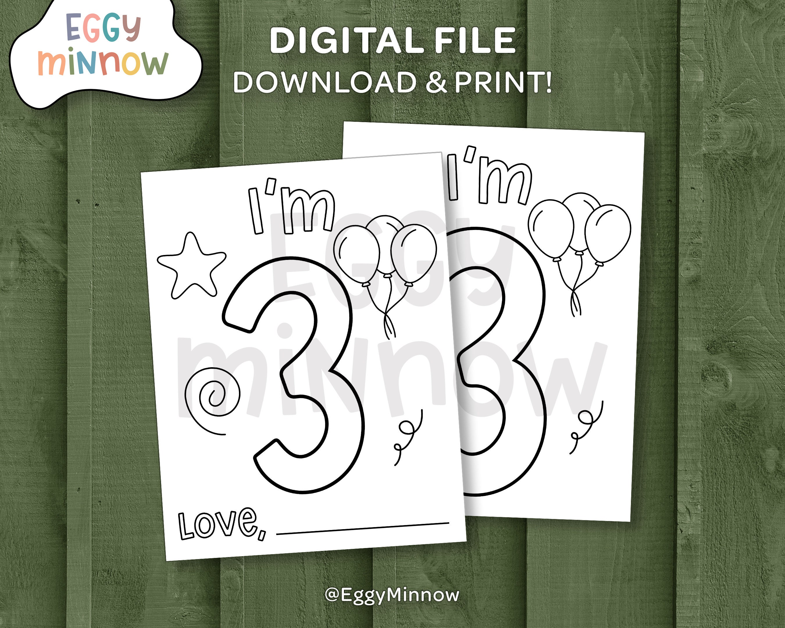 I'm 3 | Coloring Sheets for 3-year-old Kid | Toddler Child Coloring ...