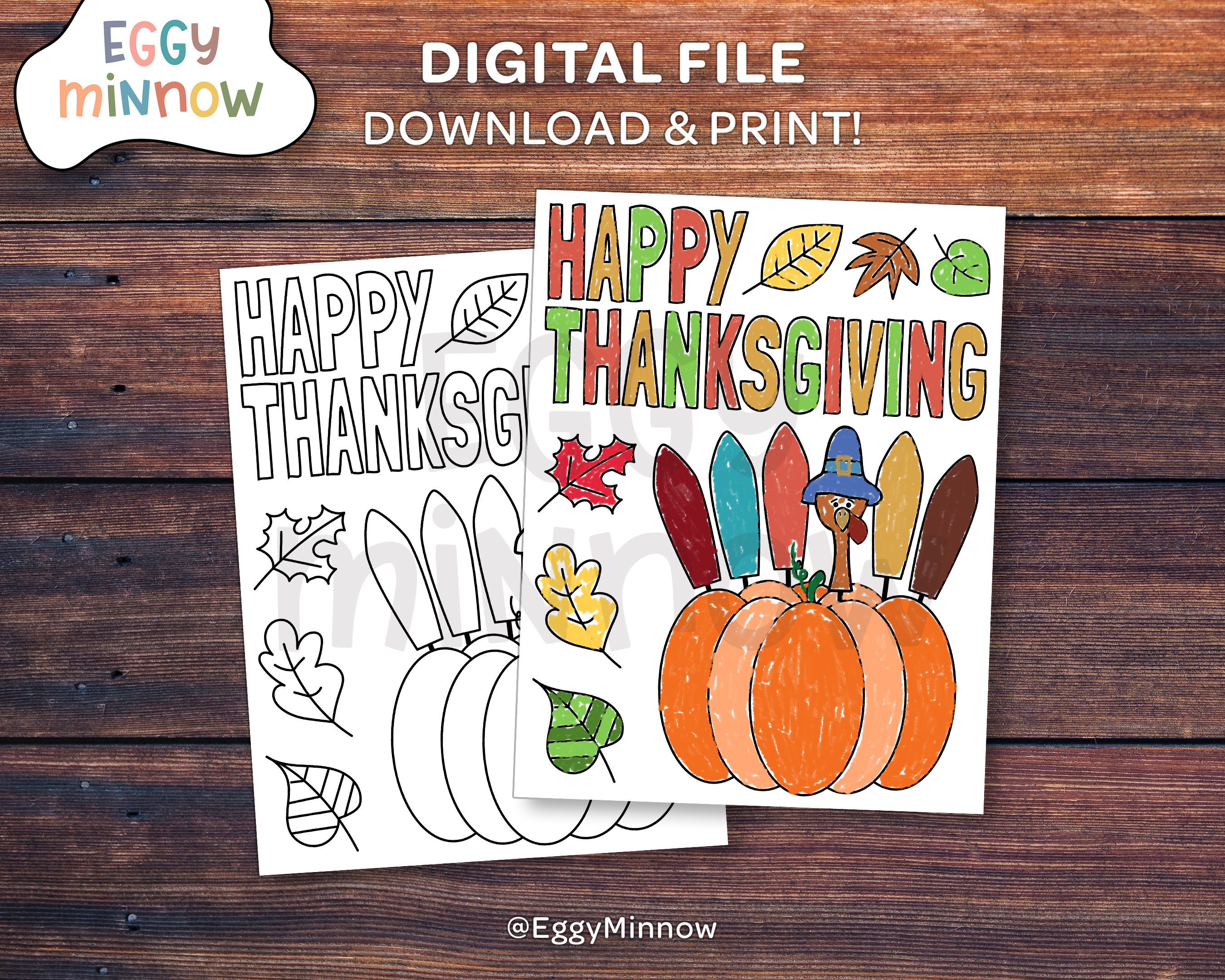 Happy Thanksgiving Coloring Sheet | Printable Coloring Page for Kids ...