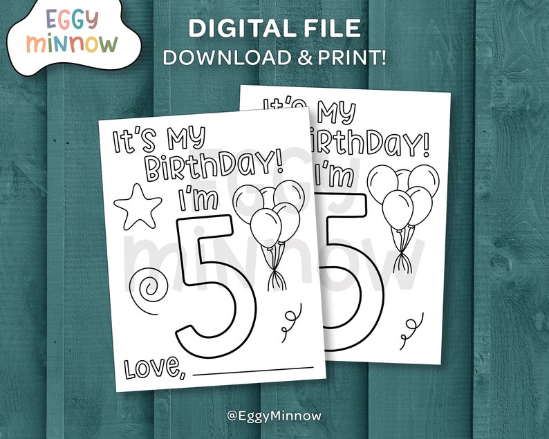 It's My Birthday I'm 5 | 5th Birthday Coloring Sheets for Birthday Kid ...