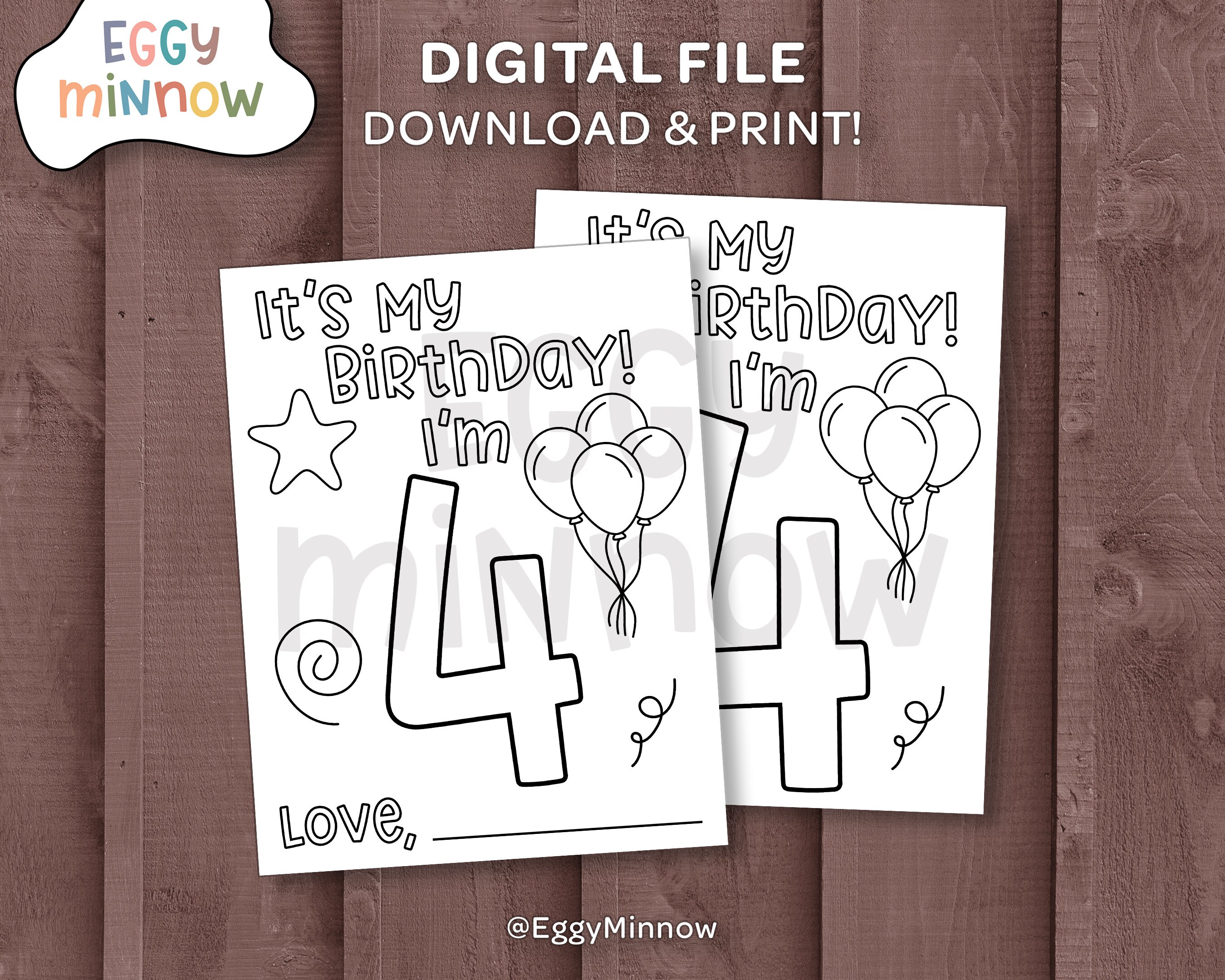 It's My Birthday I'm 4 | 4th Birthday Coloring Sheets for Birthday Kid ...