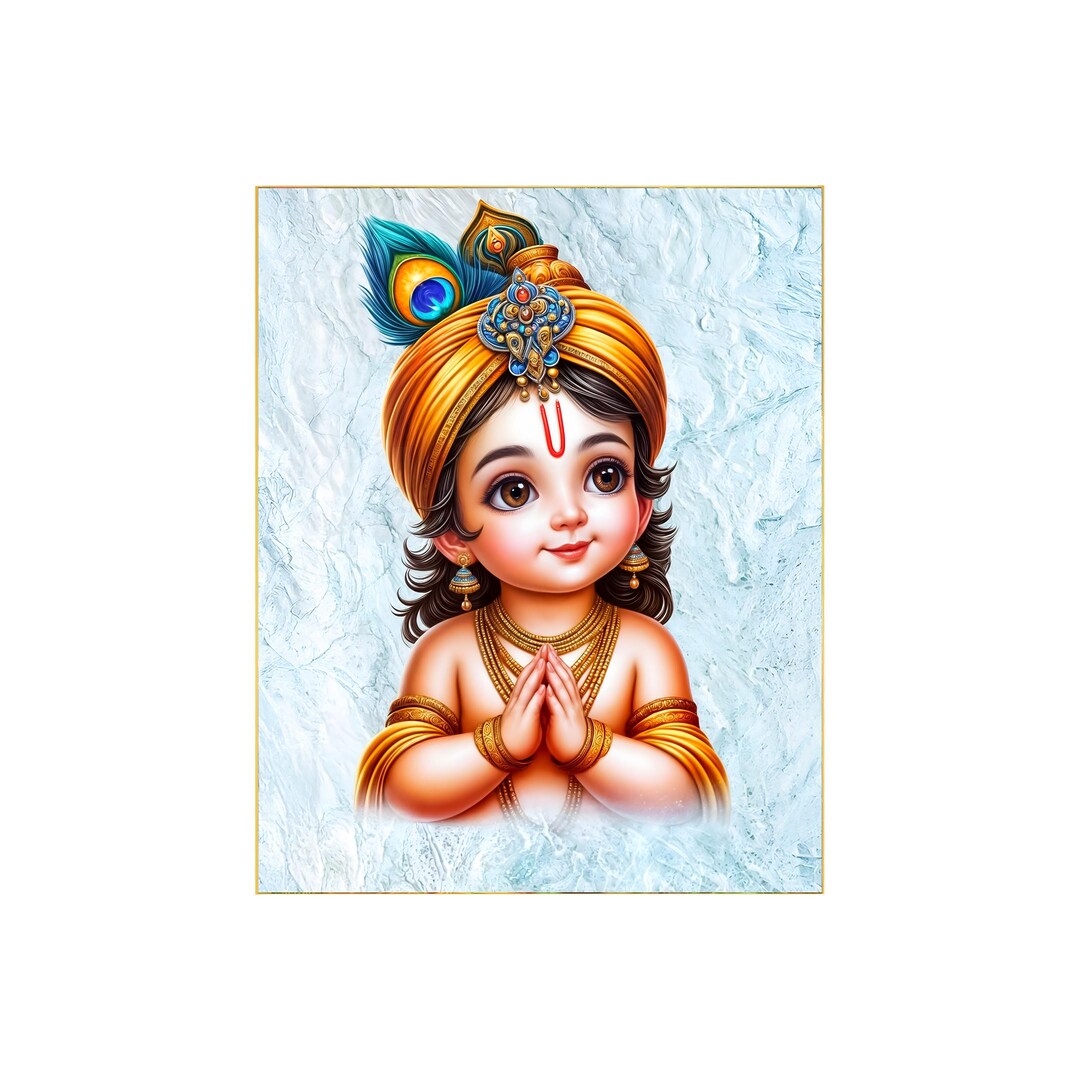 Shri Krishna Divine Photo – Spiritual Wall Art & Canvas Print for Home ...
