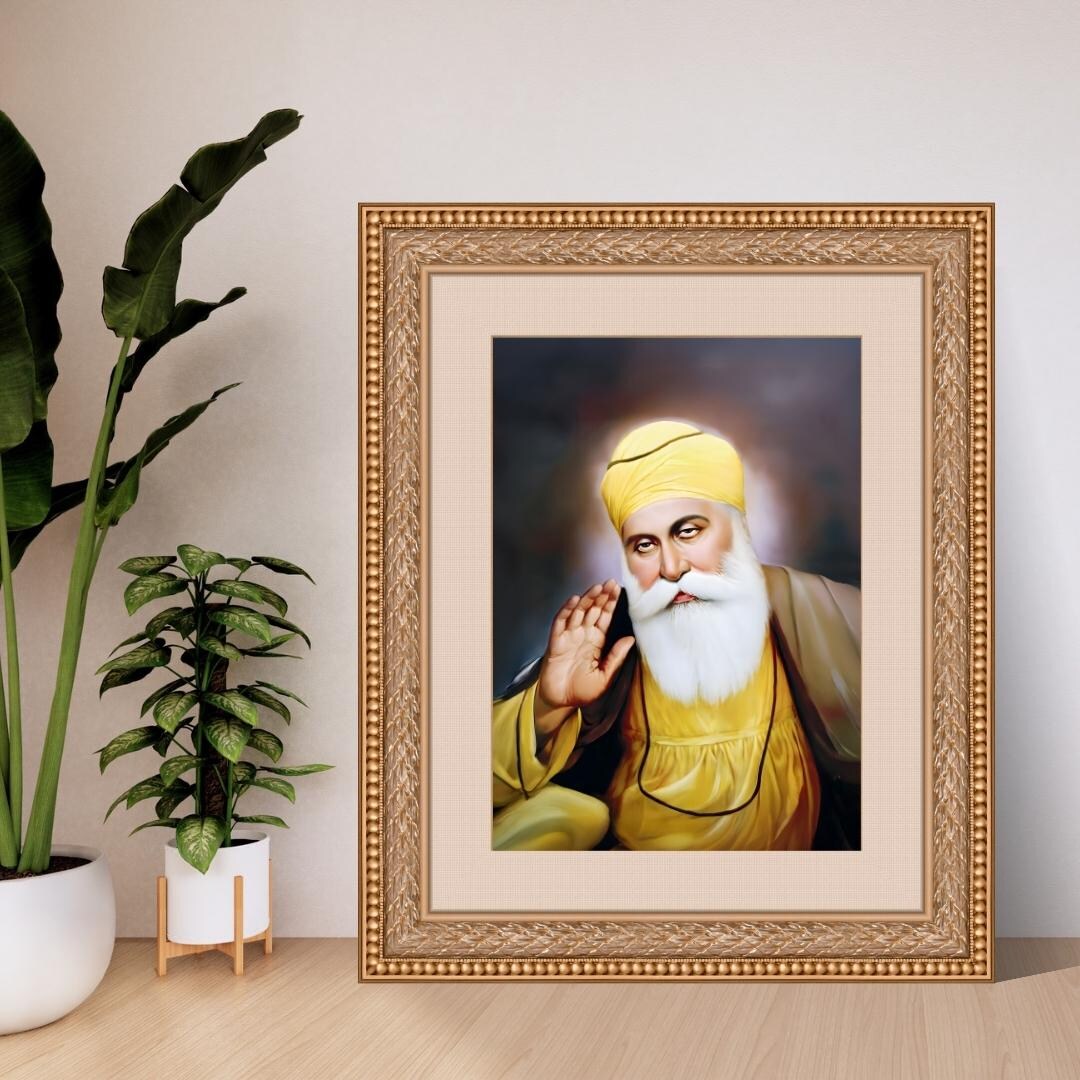 Guru Nanak Dev Ji Wall Art | Sikh Photo & Canvas Print | Spiritual Home Decor | Black and White ...