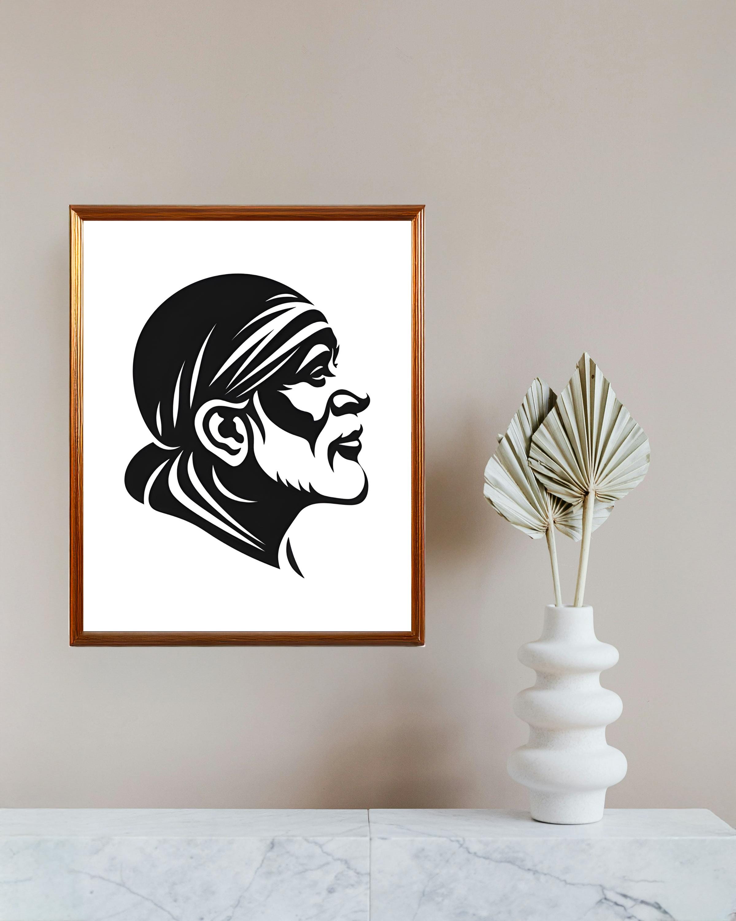 SAI BABA Timeless Blessings – Black and White Sai Baba Art Print - Etsy