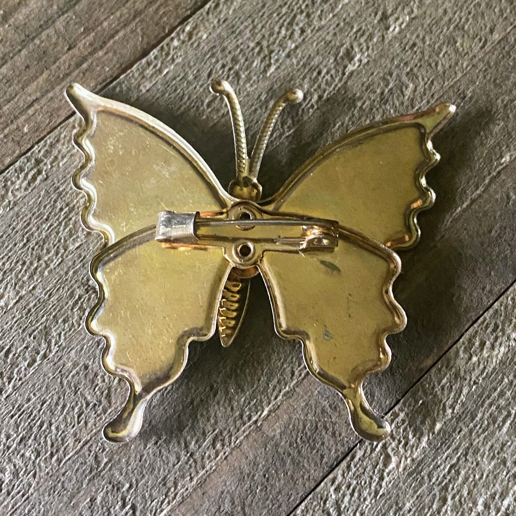 Vintage Enameled Butterfly Brooch Pin Sparkly Multicolored - Etsy